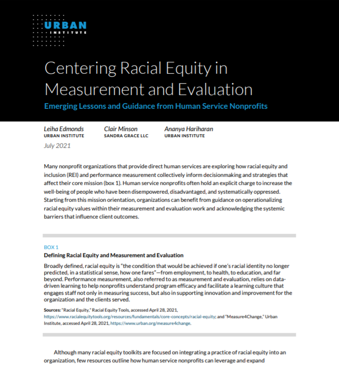 Centering Racial Equity in Measurement and Evaluation - National Human ...